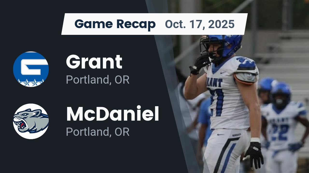 Recap: Grant vs. McDaniel 2025 - Grant High School highlights - Hudl