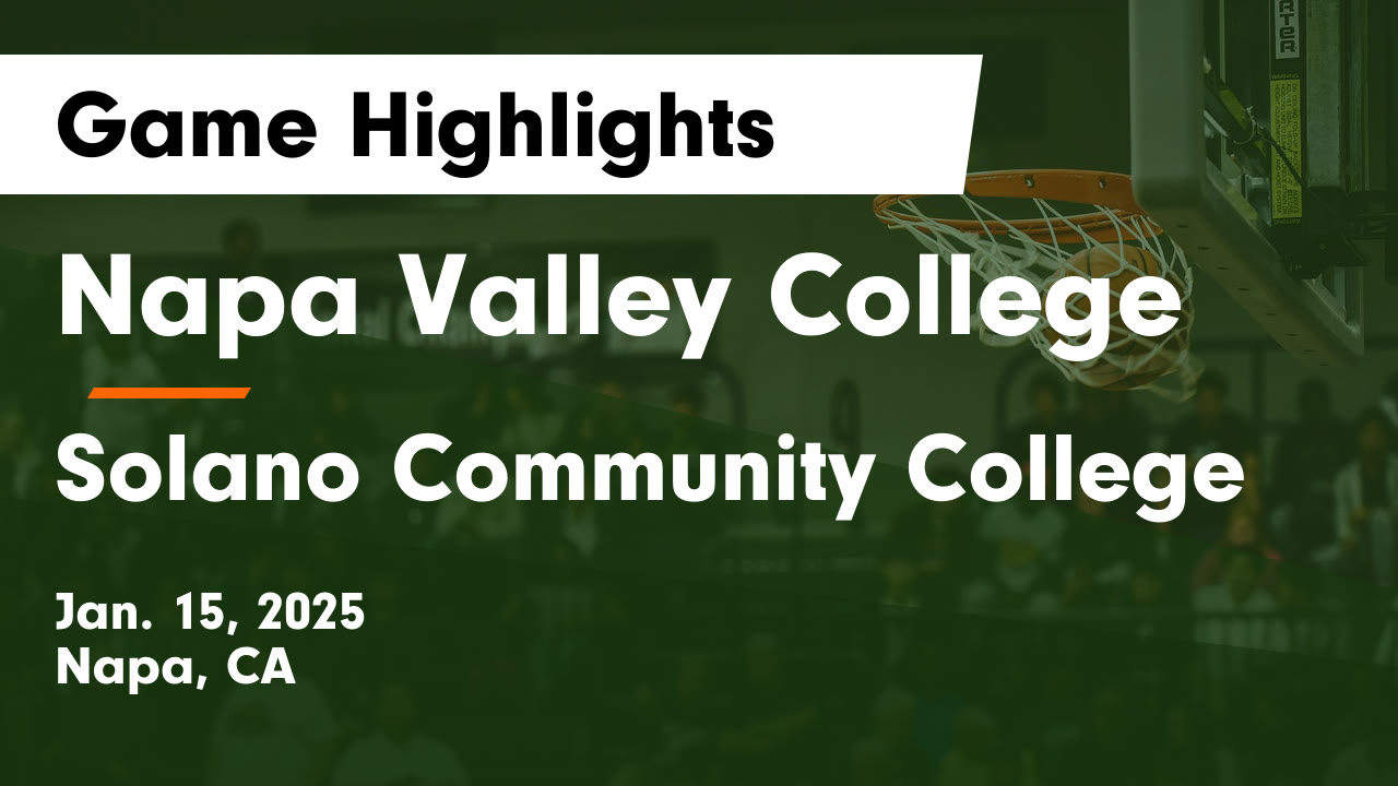 Napa Valley College vs Solano Community College Game Highlights - Jan ...