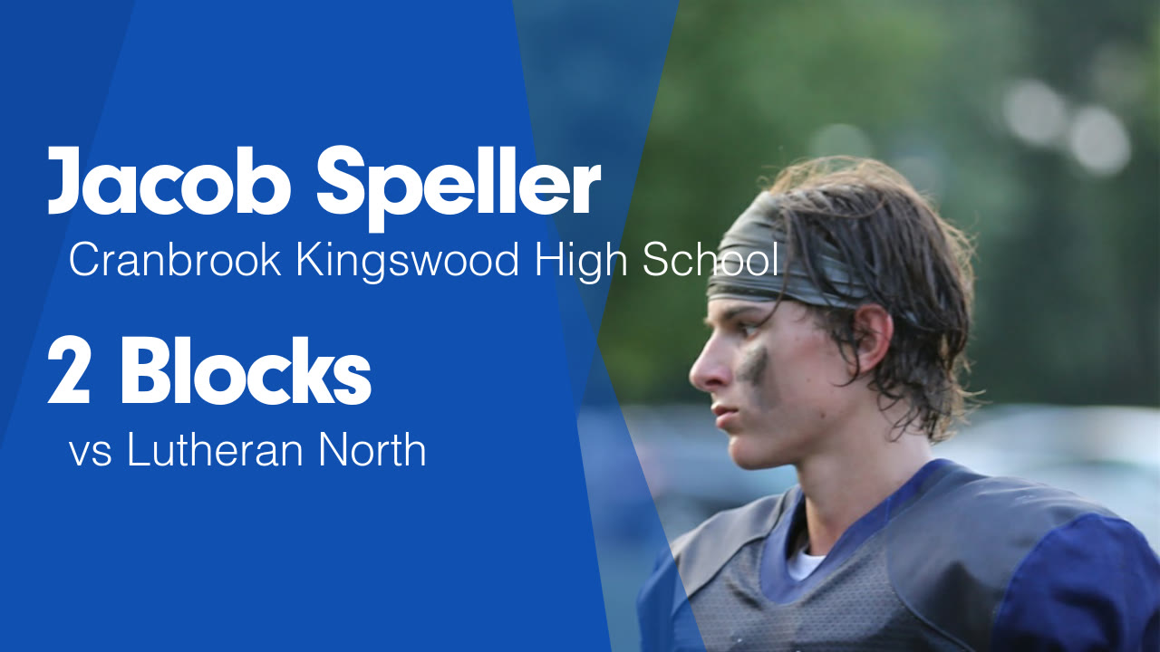 2 Blocks vs Lutheran North - Jacob Speller highlights - Hudl