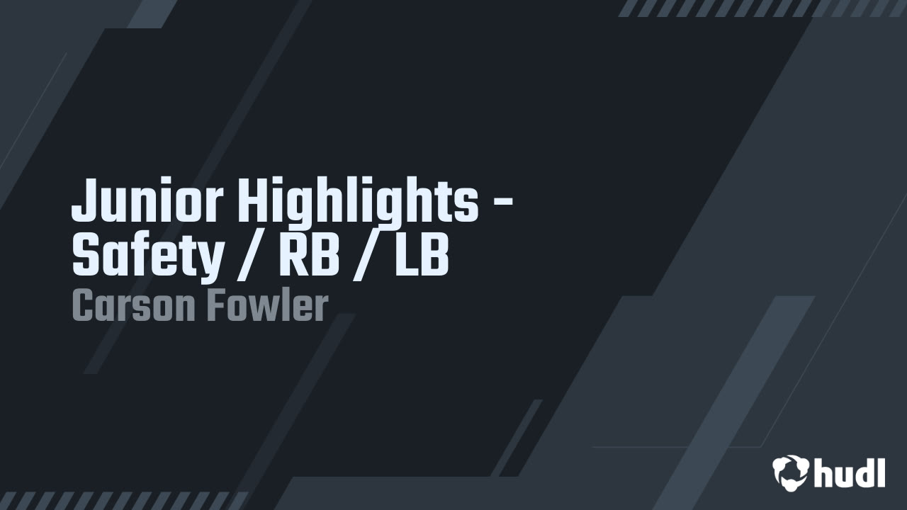 Junior Highlights - Safety / RB / LB - Carson Fowler highlights - Hudl