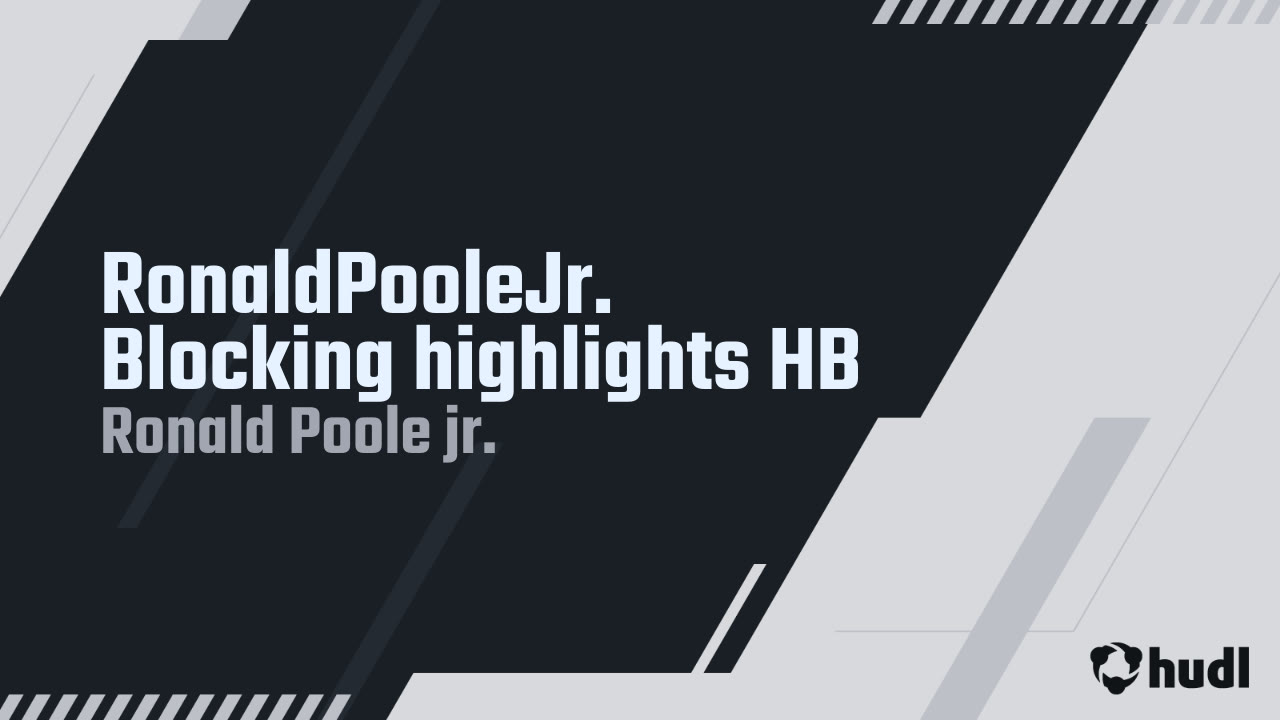 RonaldPooleJr. Blocking highlights HB - Ronald Poole jr. highlights - Hudl