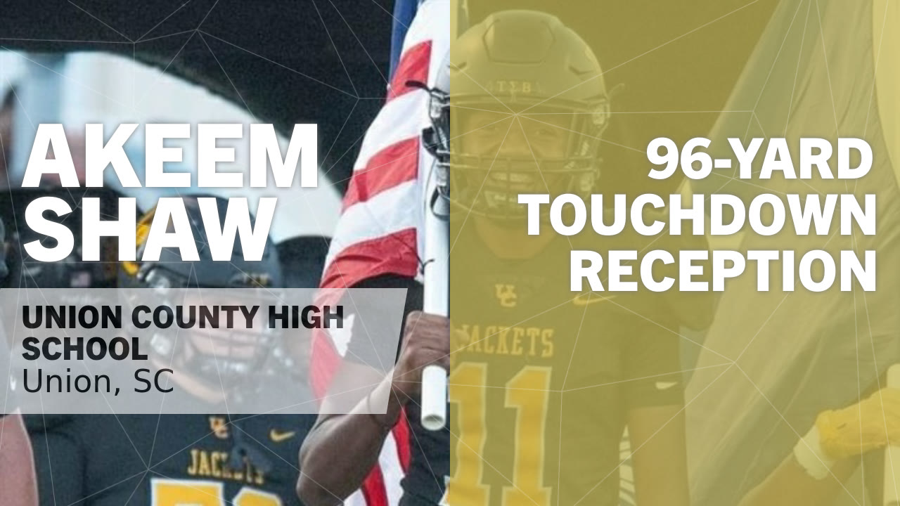 96-yard Touchdown Reception vs York - Akeem Shaw highlights - Hudl